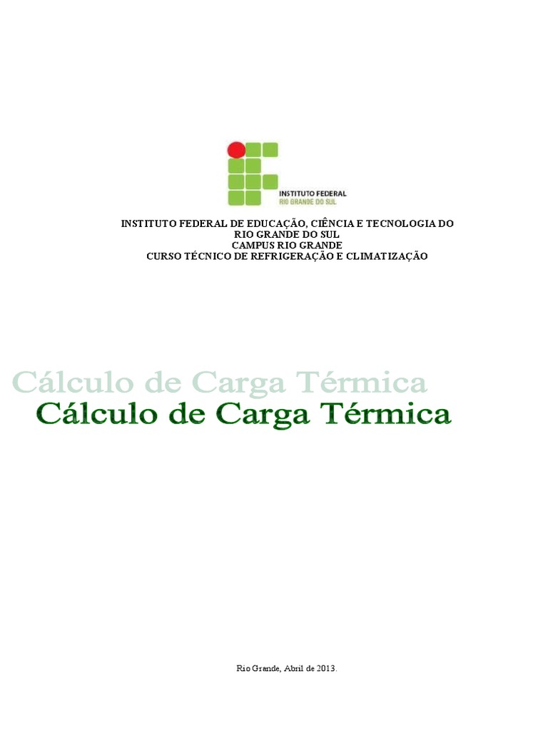 Apostila Cálculo Carga Térmica | PDF | Calor | Termodinâmica