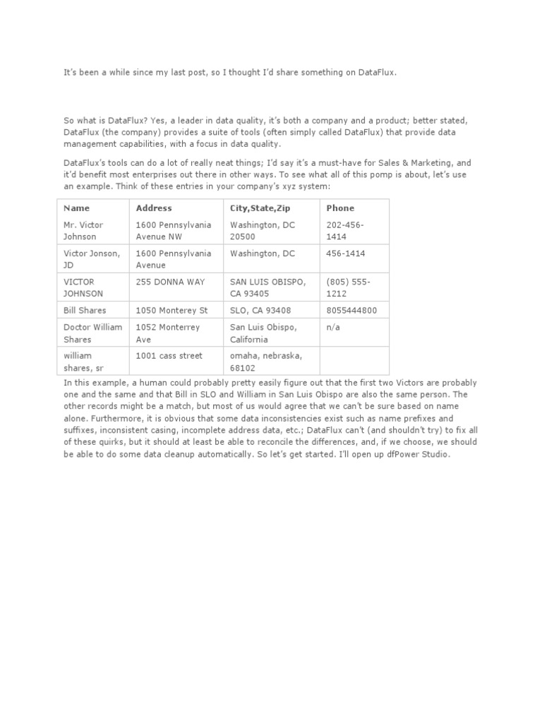 Data Flux | PDF | Parsing | Zip Code