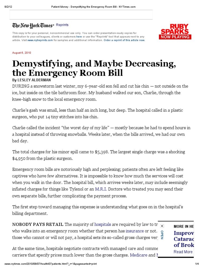 Demystifying Emergency Room Bills: Understanding Charges, Negotiating ...