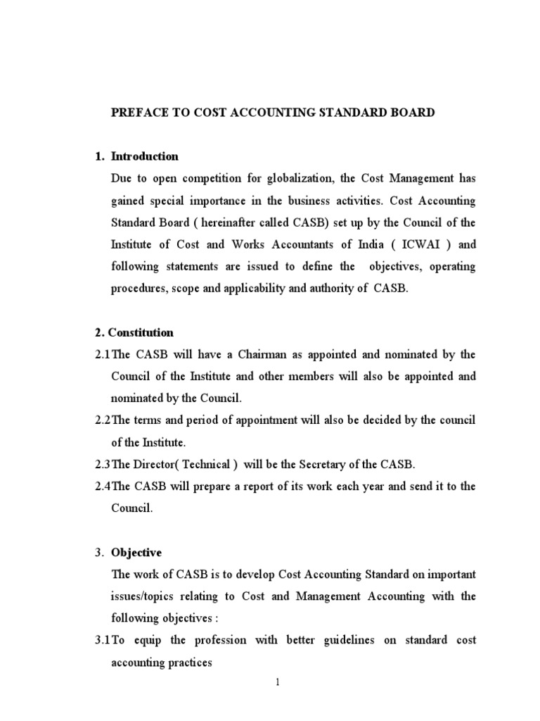 Cost Accounting Standard 01 - Classification of Cost | PDF | Marginal ...