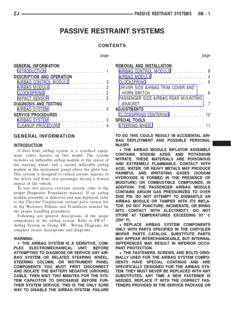 An In-Depth Guide to Passive Restraint Systems | PDF | Airbag | Automobiles
