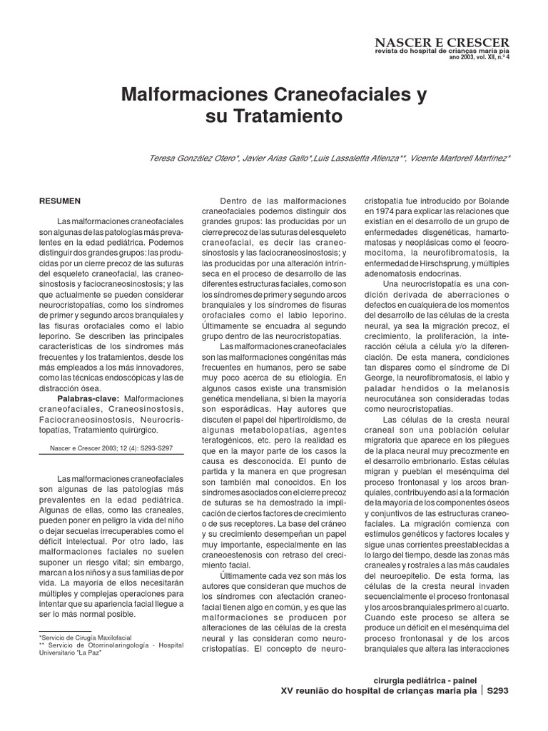 Malformaciones Craneofaciales y Su Tratamiento | PDF | Especialidades Medicas | Medicina CLINICA
