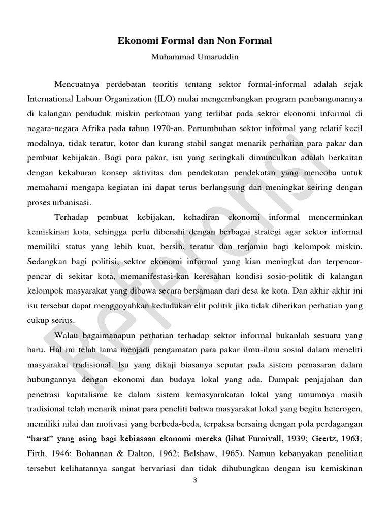 Sektor Formal Dan Informal | PDF