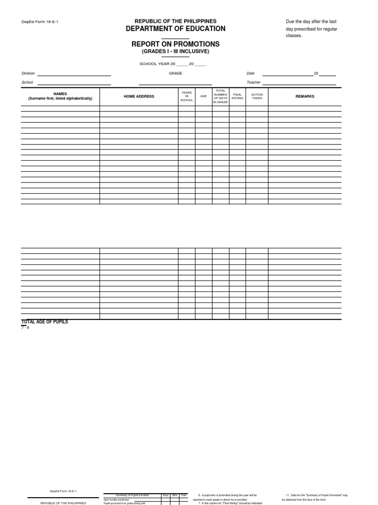 DepEd Form 18-E-1 Front | PDF | Microsoft Excel | Further Education
