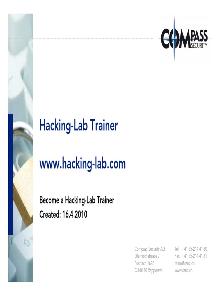 Hacking Lab Trainer Presentation | PDF | Computer Security | Security