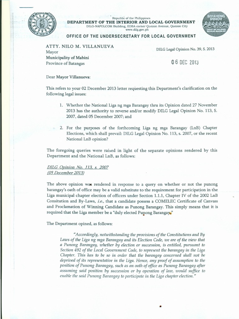 Liga by Laws Must Conform To The Code | PDF | Government ...