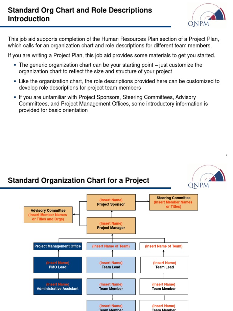 Standard Org Chart & Role Descriptions | PDF | Project Management ...