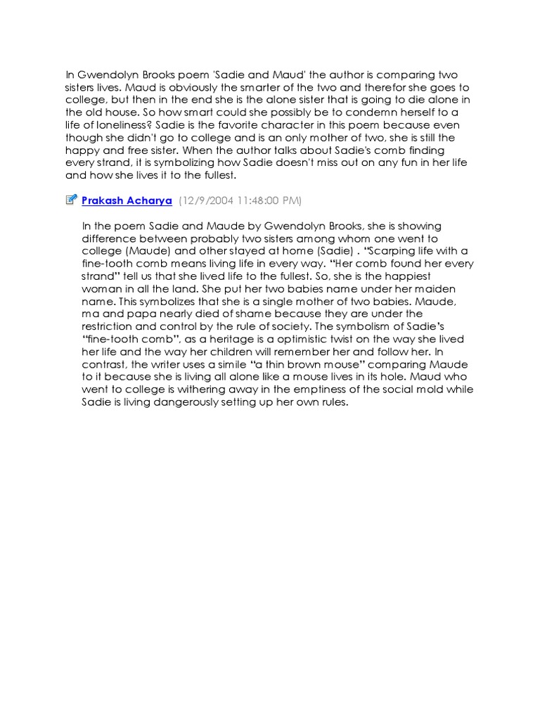 In Gwendolyn Brooks Poem | PDF