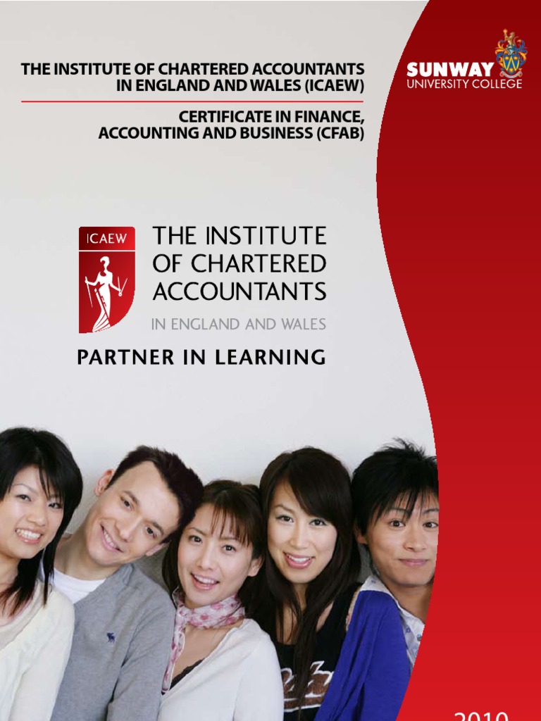 Sunway University College THE INSTITUTE OF CHARTERED ACCOUNTANTS (ICAEW ...