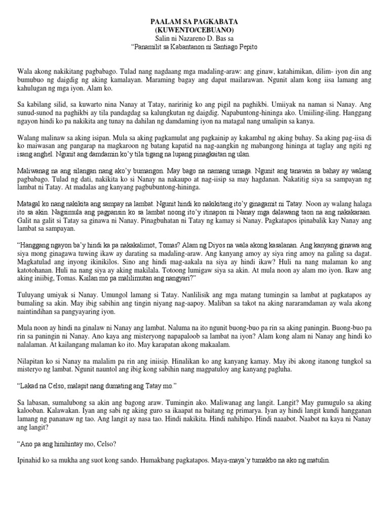 Paalam Sa Pagkabata | PDF