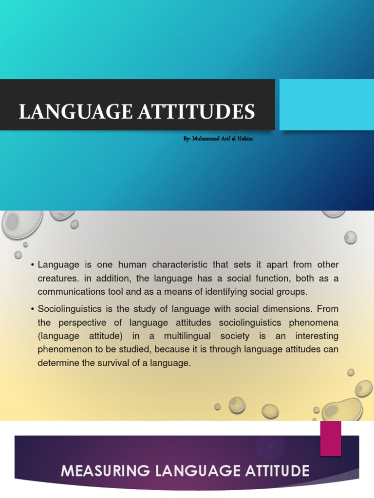 Language Attitudes | PDF | Attitude (Psychology) | English Language