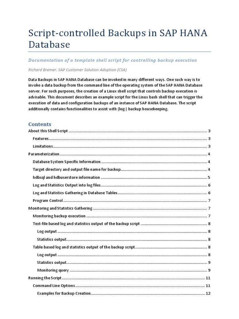 Backup Script Documentation Backup Databases Free 30 Day Trial Scribd
