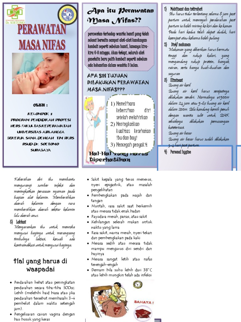 Leaflet Perawatan Masa Nifas | PDF