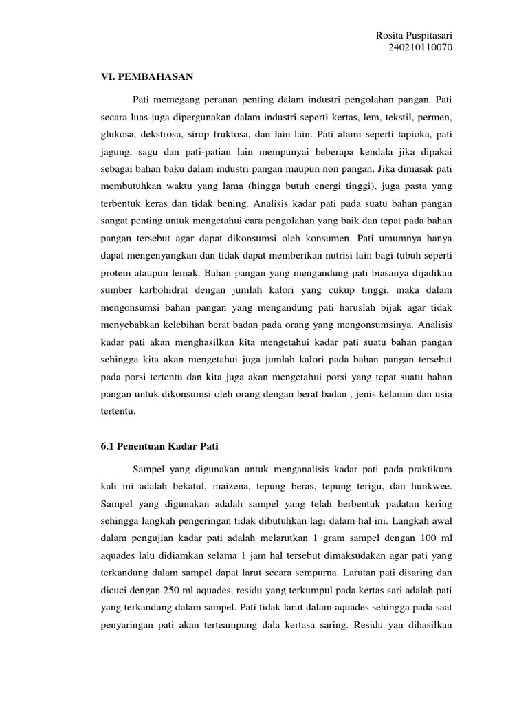 Analisis Kadar Pati | PDF