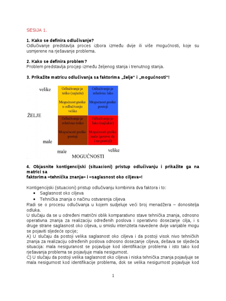 Poslovno Odlučivanje | PDF