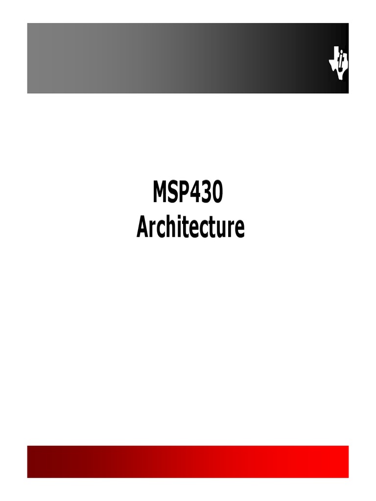 EES05 - MSP430 Microcontroller | PDF | Instruction Set | Central Processing Unit