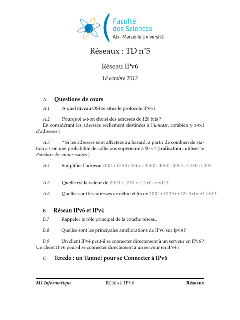 TD05 Ipv6 | PDF