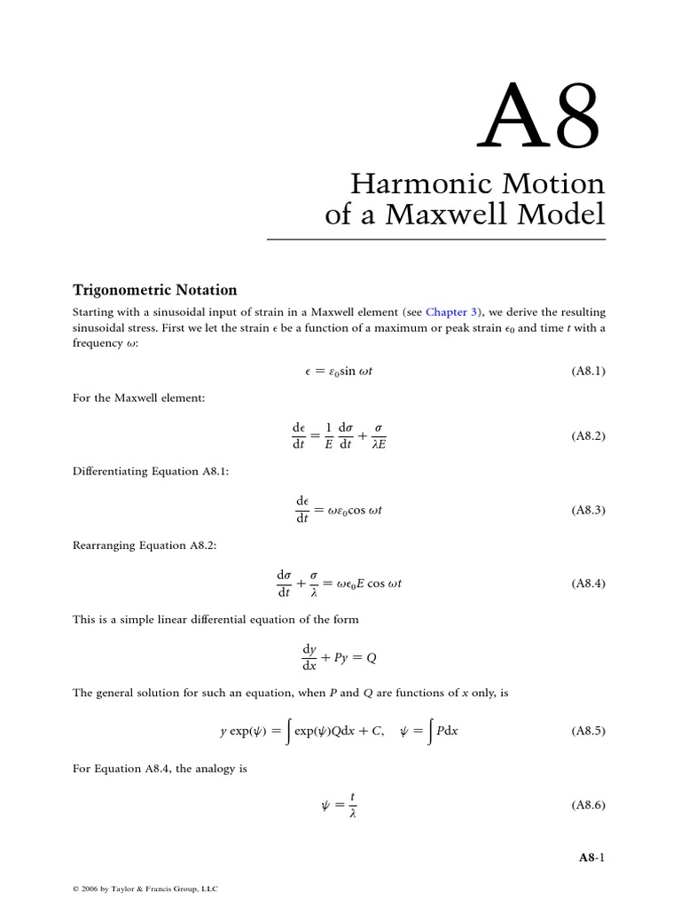 Harmonic Motion of A Maxwell Model: Trigonometric Notation | PDF ...