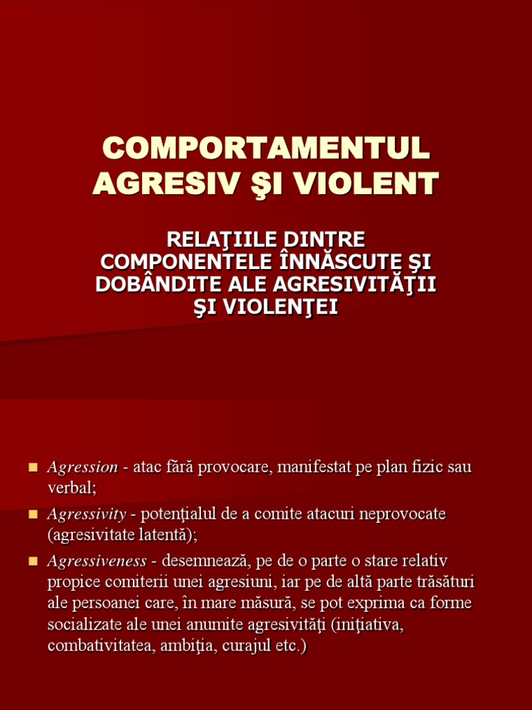 Agresivitate | PDF