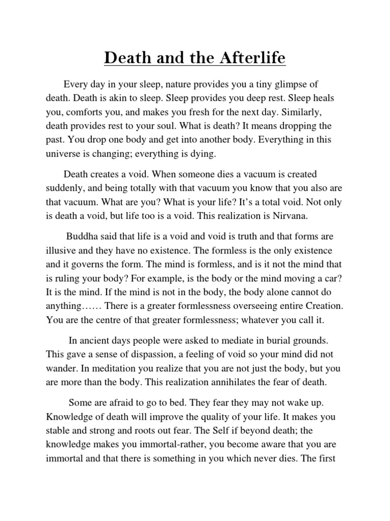 Death and The Afterlife | Download Free PDF | Afterlife | Mind