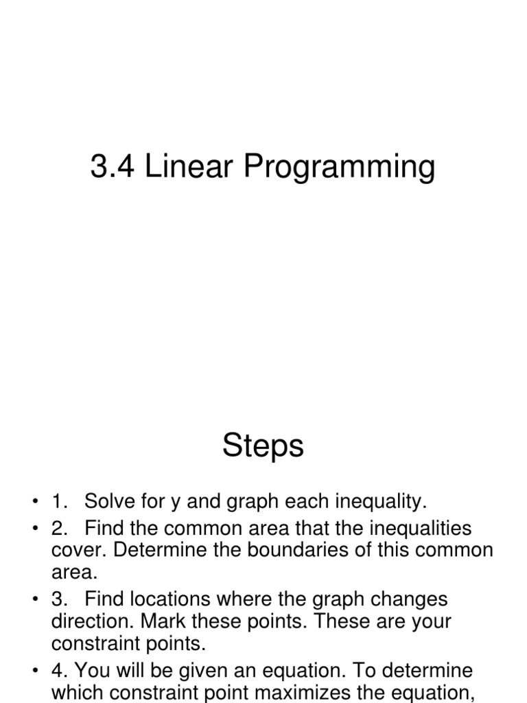 3.4 Linear Programming | PDF | Linear Programming | Maxima And Minima