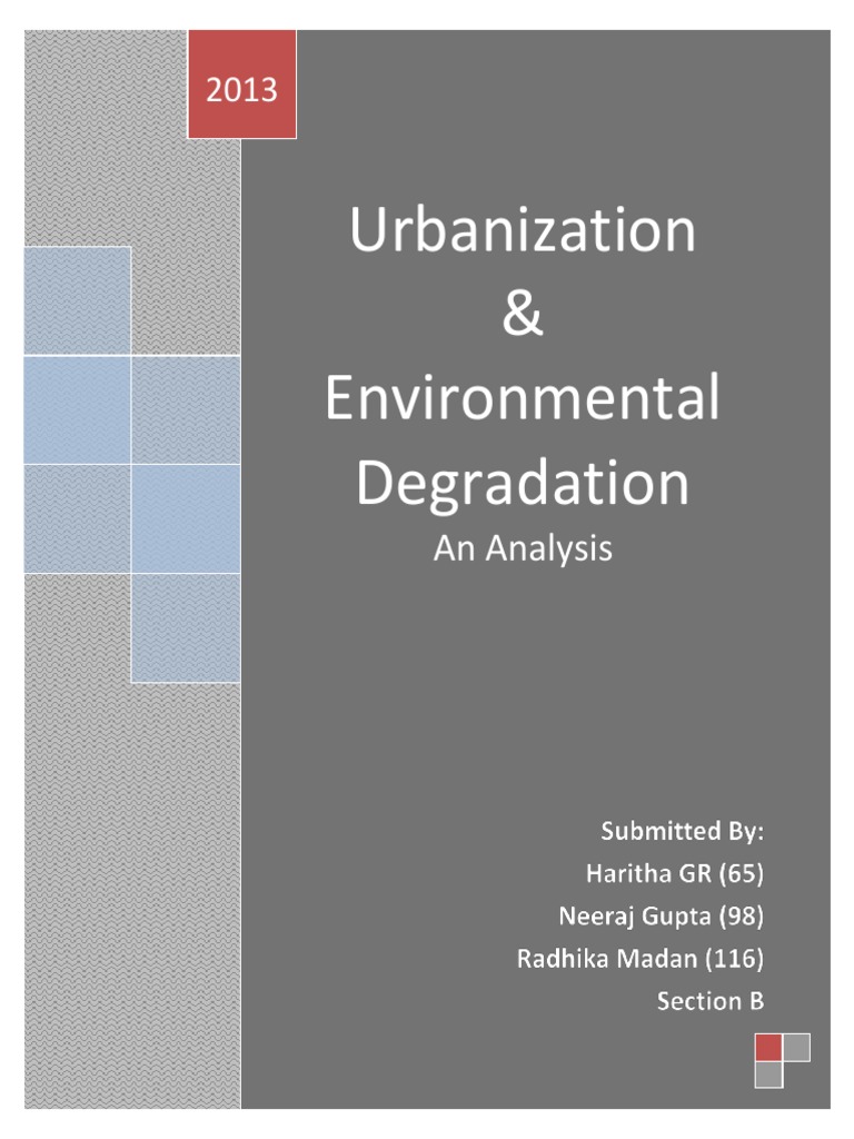B Urbanization & Environmental Degradation | PDF | Water Resources ...