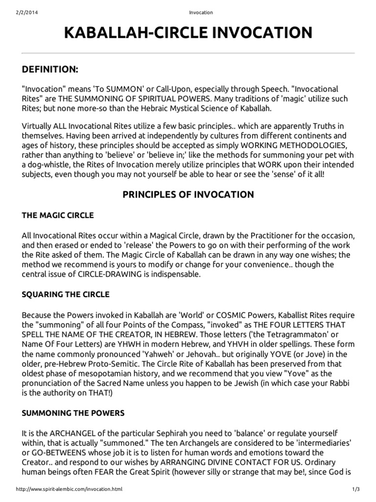 Invocation | PDF | Tetragrammaton | Archangel
