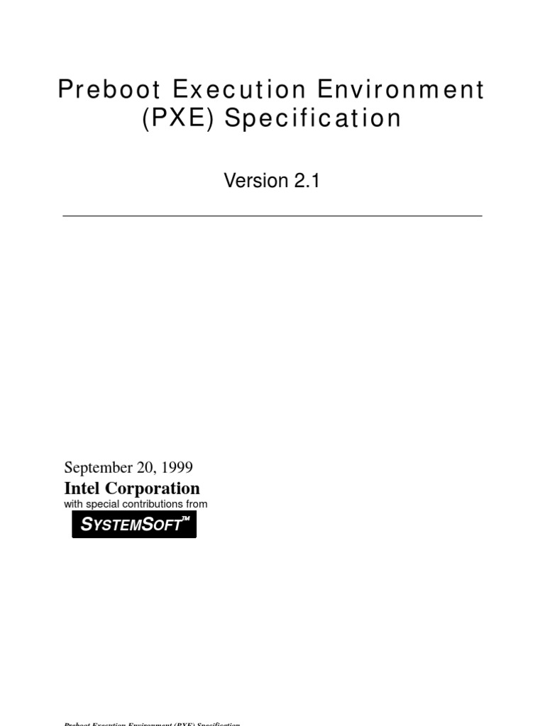 Preboot Execution Environment (PXE) Specification | Download Free PDF | Booting | Network ...