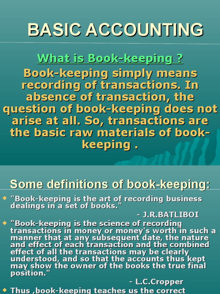 Basic Accounting | PDF | Debits And Credits | Expense