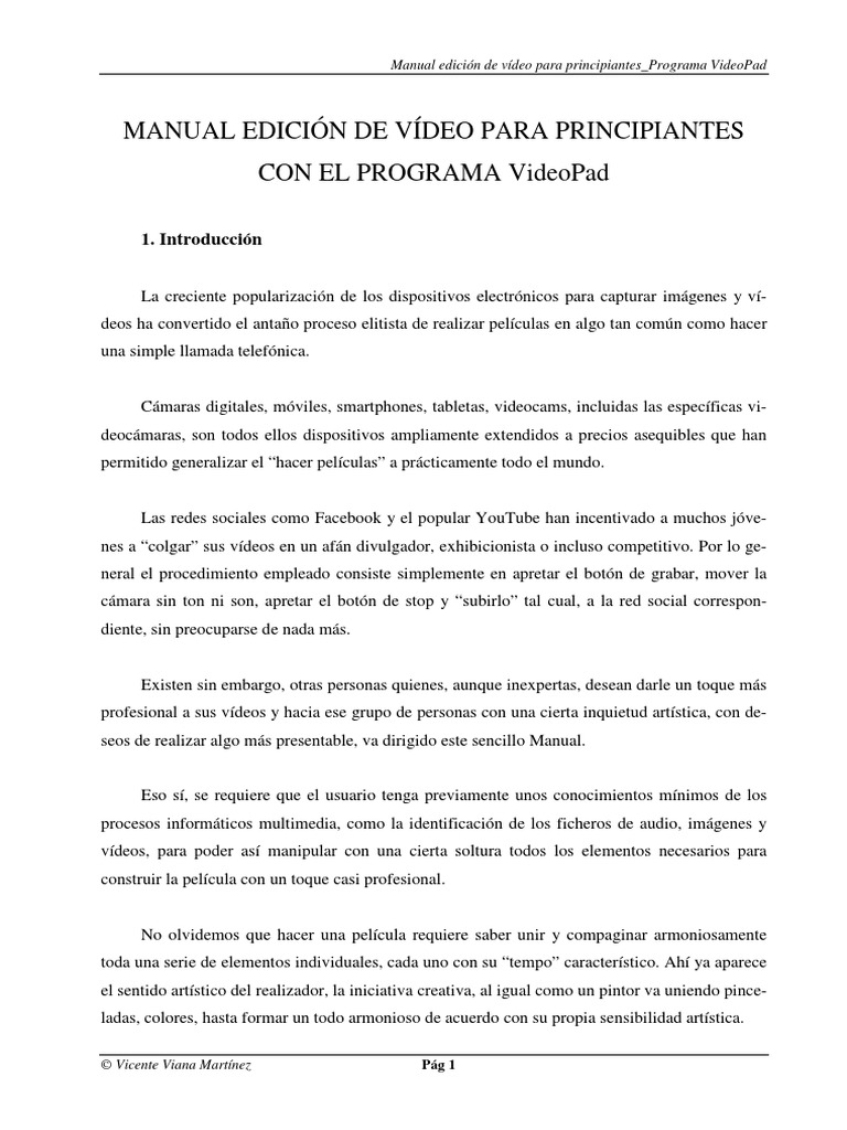 Manual de Video Pad | PDF | Vídeo | Archivo de computadora
