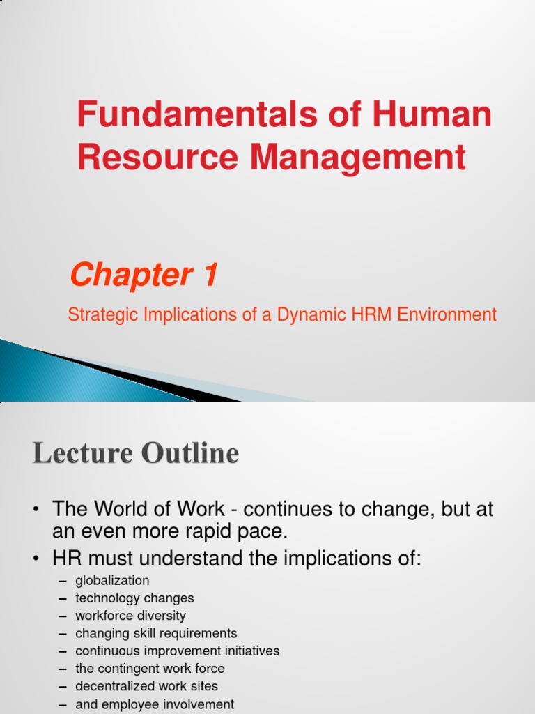Fundamentals of Human Resource Management: Strategic Implications of A ...
