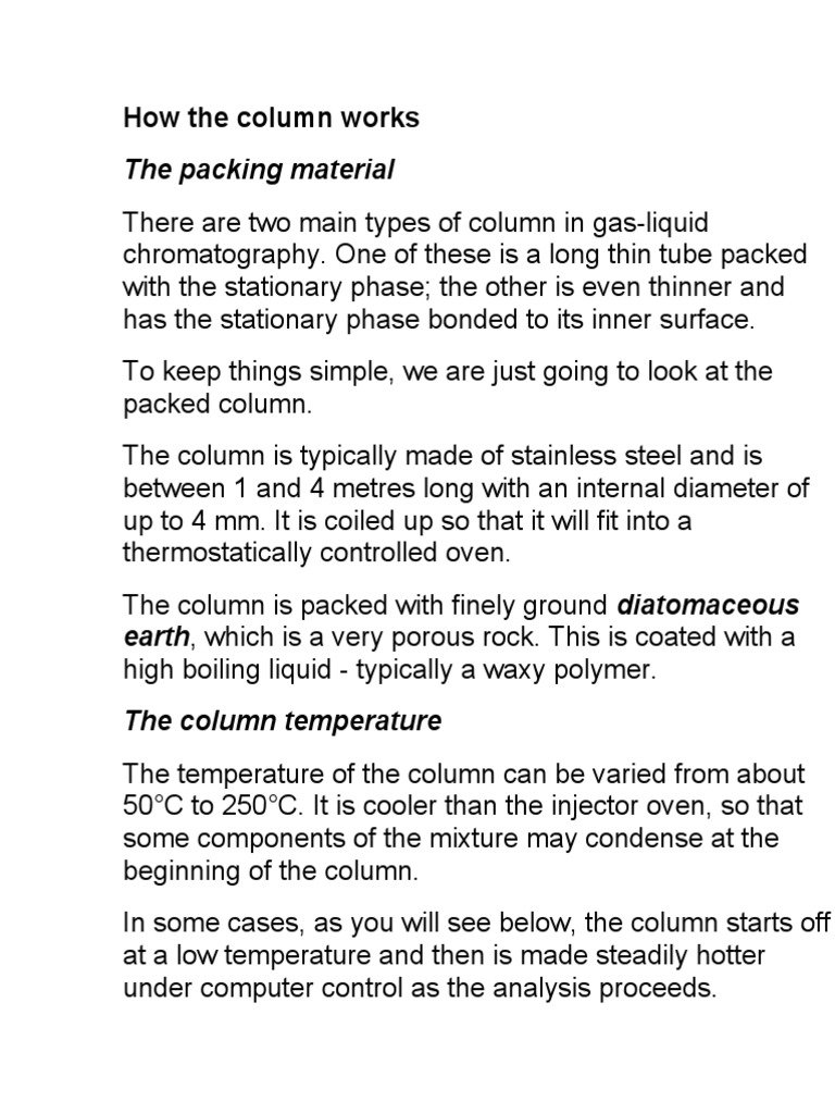 How The Column Works | PDF | Chromatography | Phase (Matter)
