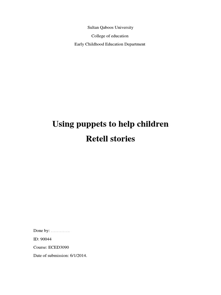 Enhancing Story Retelling with Puppets | PDF | Little Red Riding Hood ...