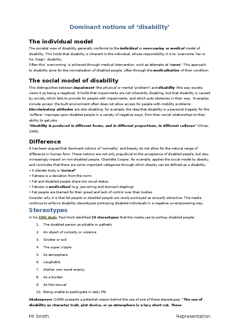 Understanding Disability Models | PDF | Disability | Stereotypes