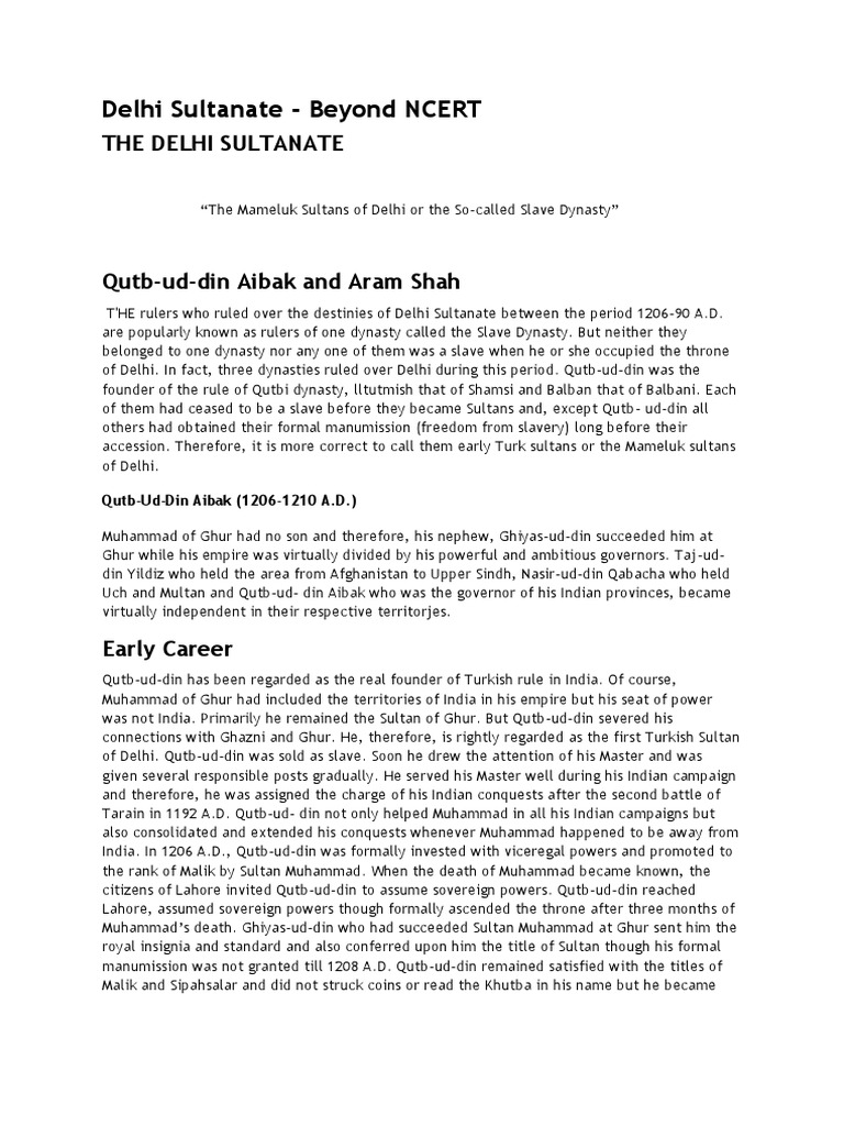 Delhi Sultanate | PDF | Religion And Belief