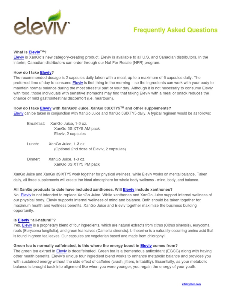 Eleviv Natural Supplement Product Facts (Faq) | PDF | Estrogen ...