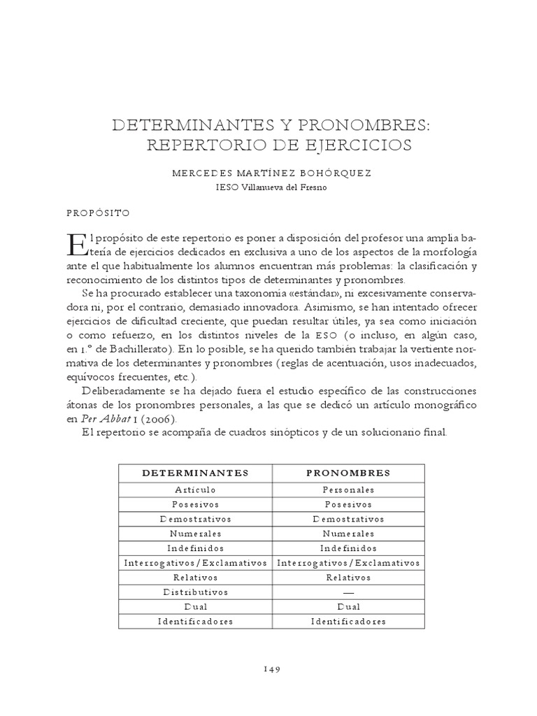 Pronombres y Determinantes | PDF | Adjetivo | Adverbio
