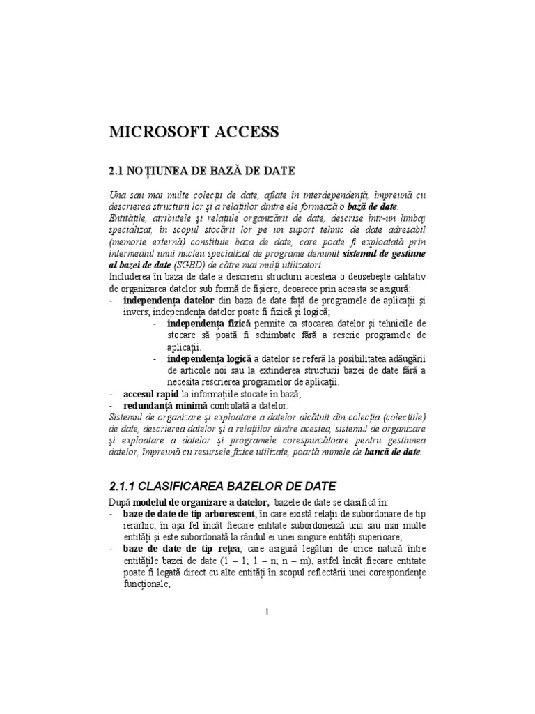 Access - Suport Curs | PDF