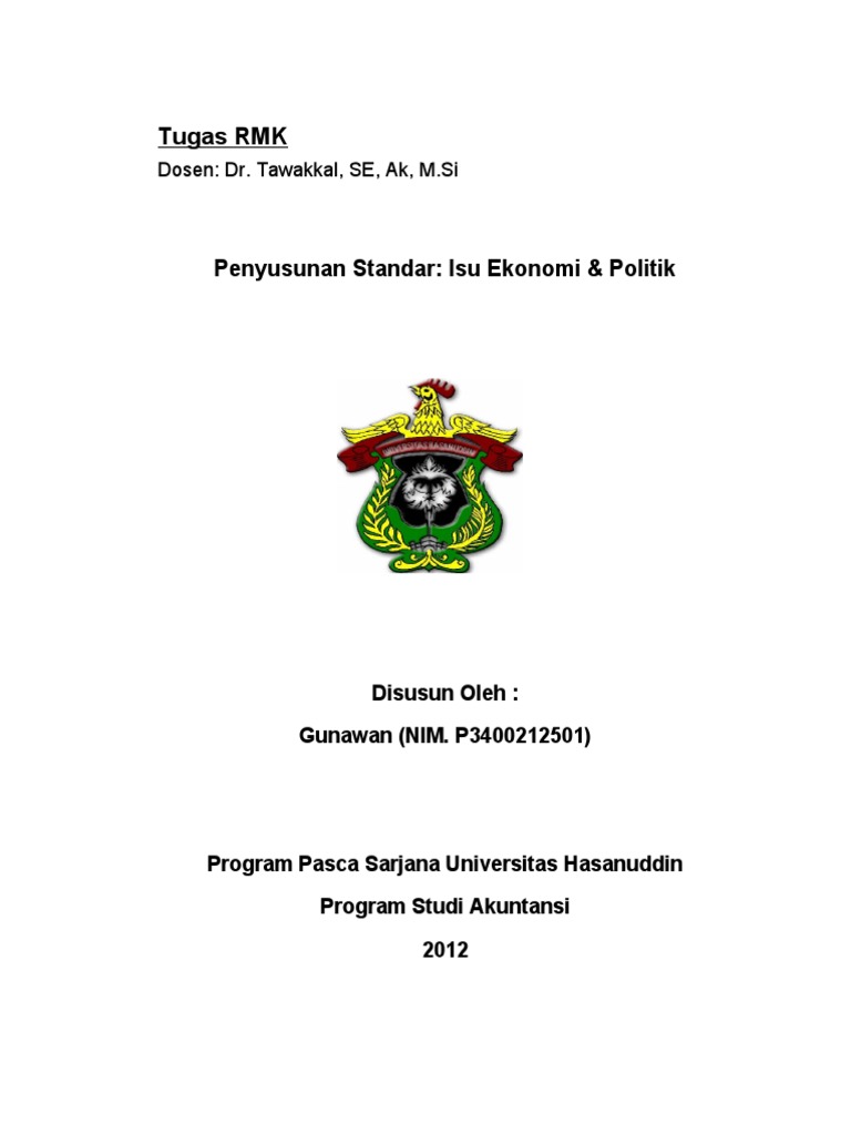 Tugas RMK Standar Akuntansi Isu Ekonomi Isu Politik | PDF