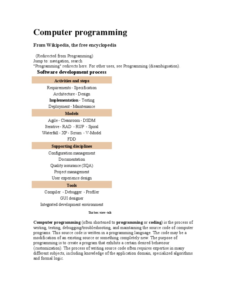 Computer Programming: Software Development Process | PDF | Computer Programming | Computer Program