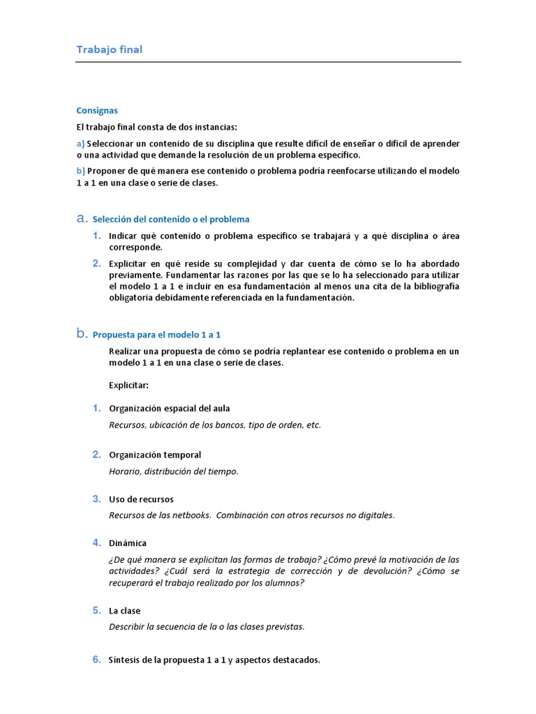 Trabajo Final Consignas y Formato 45 | PDF | Bibliografía | Evidencia