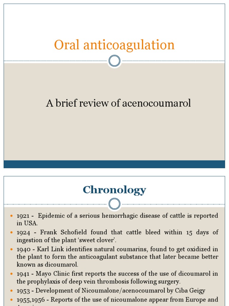 Acitrom - The No.1 Oral Anticoagulant | PDF | Thrombosis | Stroke