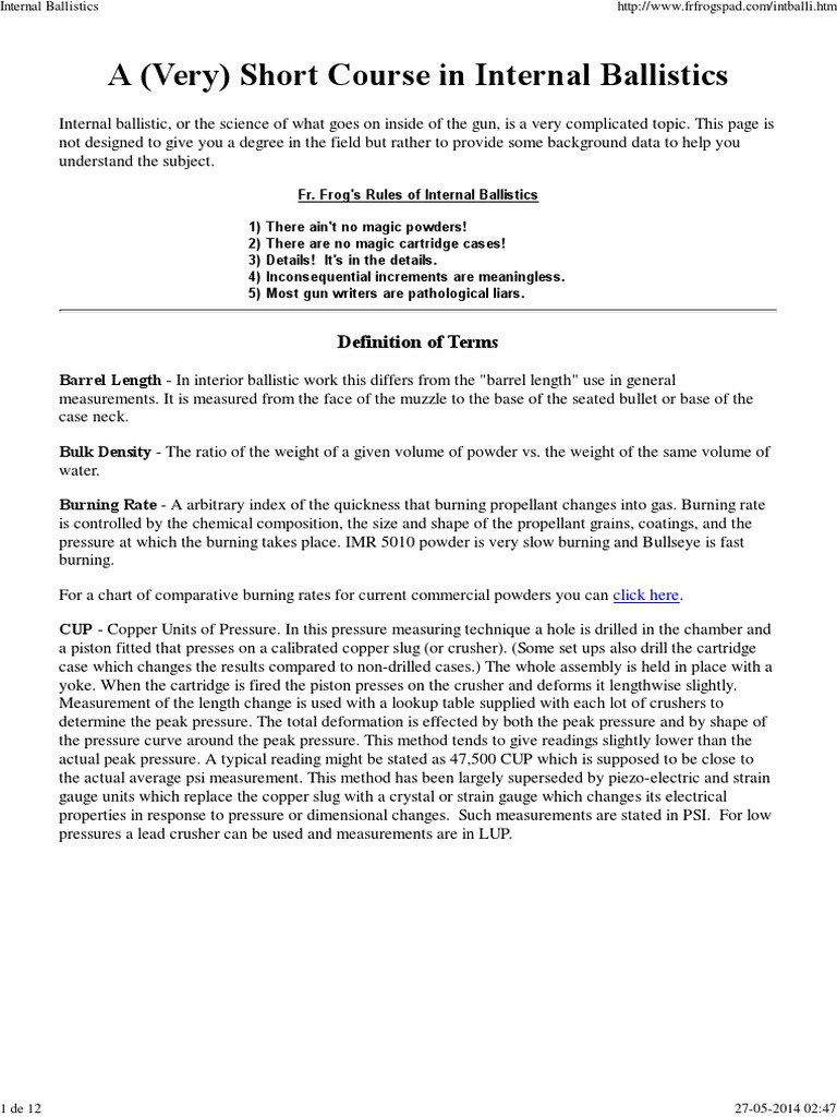 Internal Ballistics | PDF | Bullet | Gunpowder