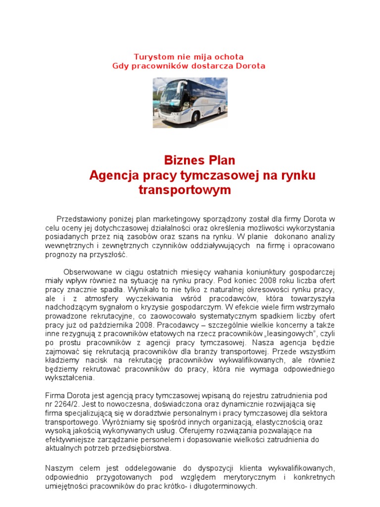 BPlan Ag Pracy Tymczasowej | PDF