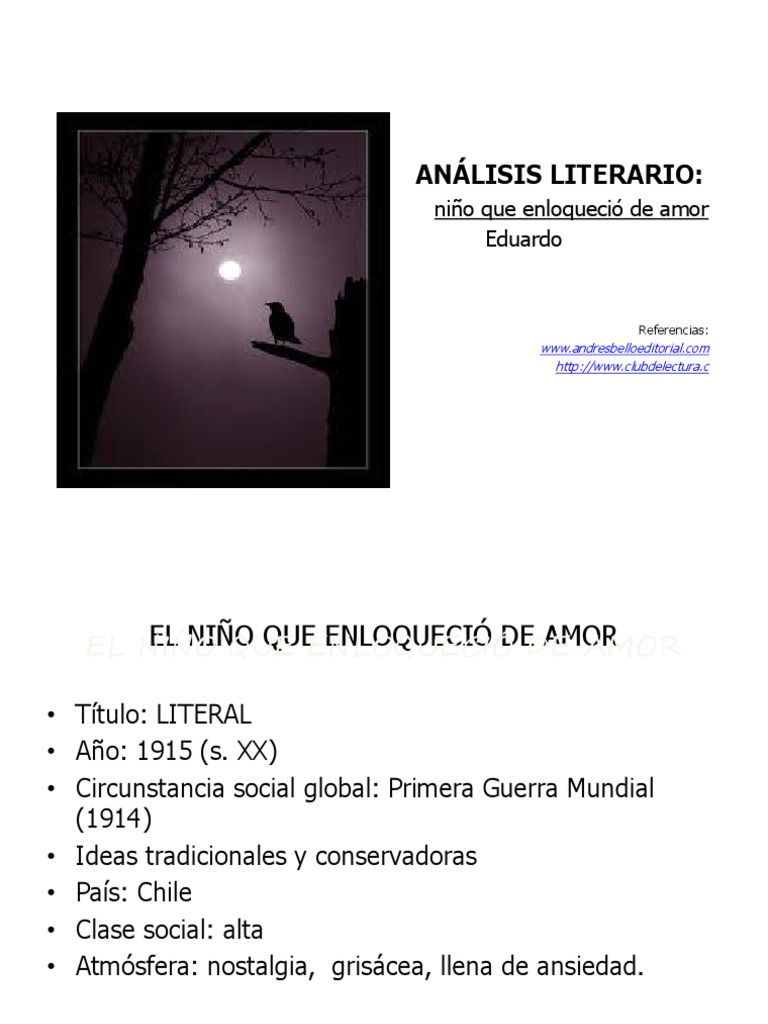 ANALISIS - El Niño Que Enloquecio de Amor | PDF | Amor