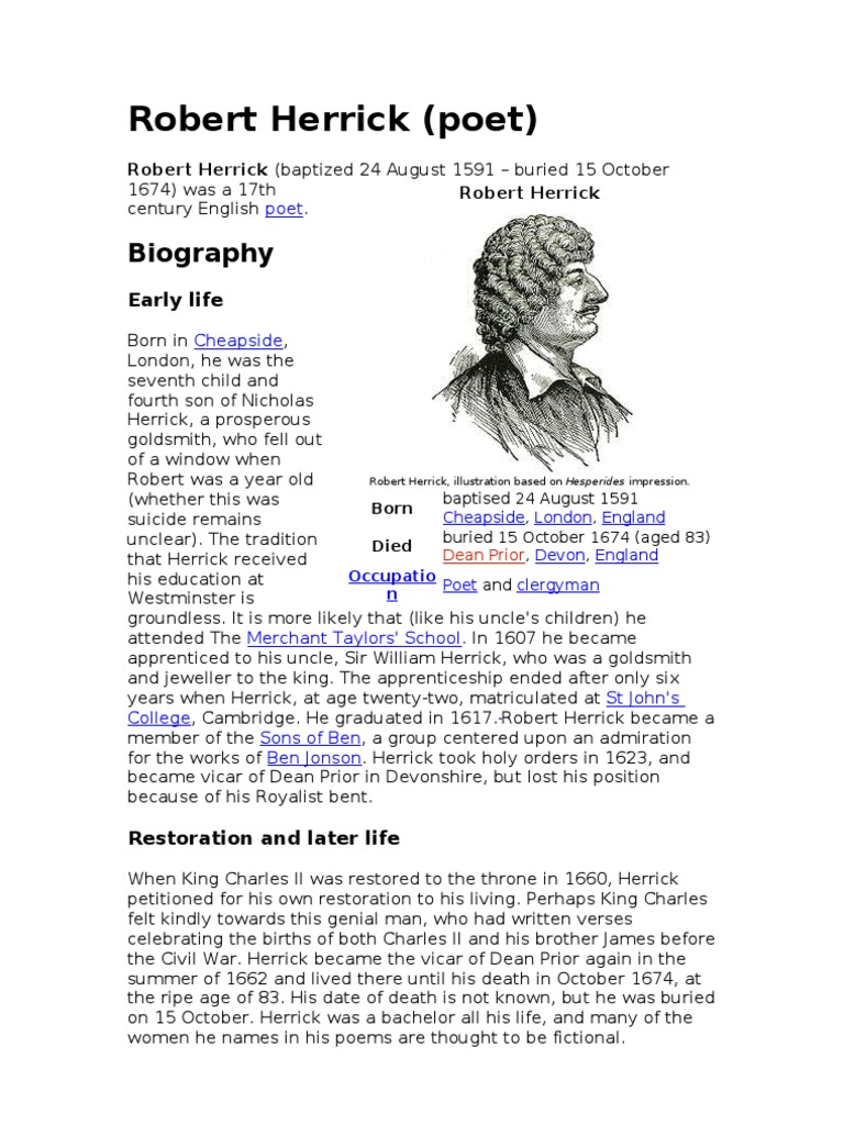 Robert Herrick | PDF | Poetry
