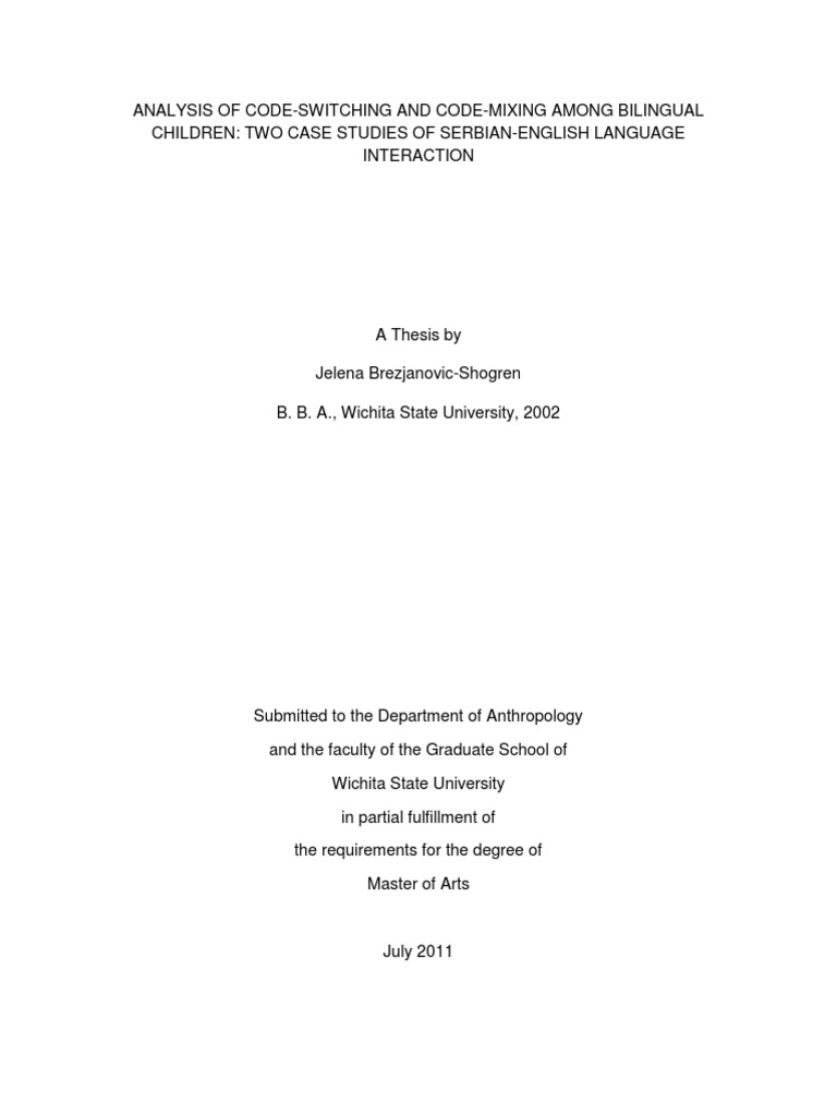 Skripsi Code Switching | PDF | Multilingualism | First Language