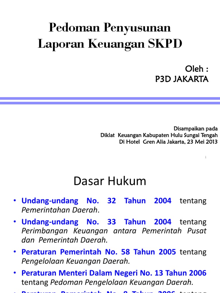 Pedoman Penyusunan Laporan Keuangan SKPD | PDF