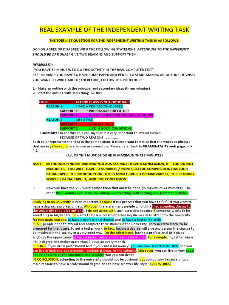 3 Real Example Independent Writing 1 | PDF | Cognition | Cognitive Science