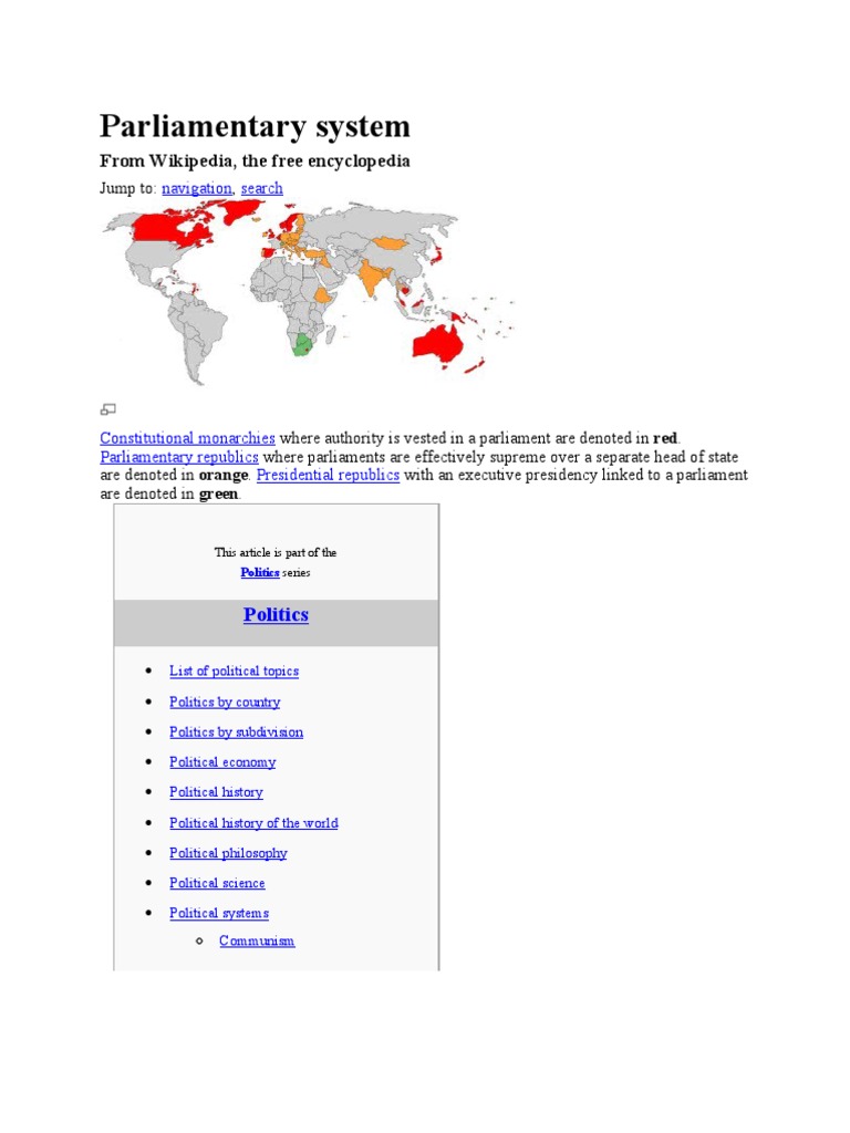 Parliamentary System | PDF | Parliamentary System | World Politics